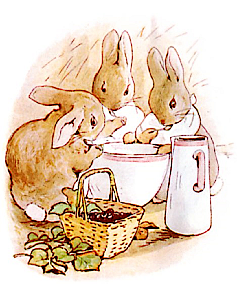 Flopsy Mopsy and Cottontail Eating the Berries they Picked Printable ...