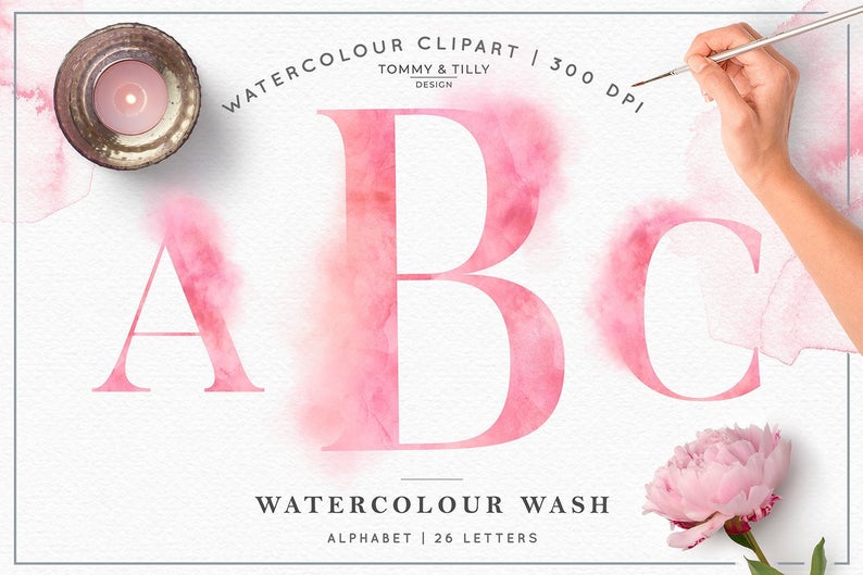 Ultimate List! 60+ Colorful Watercolor Alphabet Clipart - LifeInscribed.com