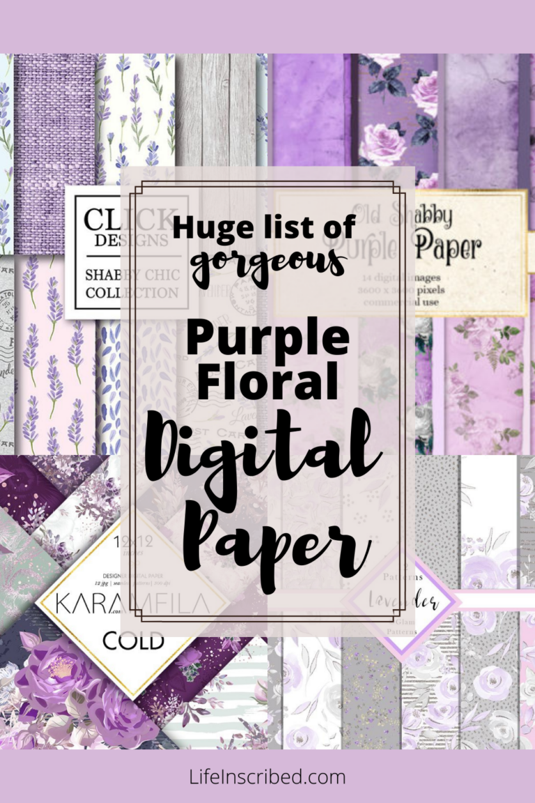 Ultimate List! 60+ Perfect Purple Floral Digital Paper Packs ...