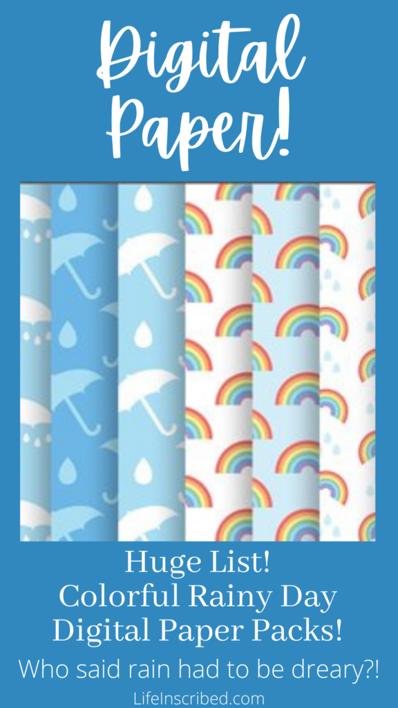 Umbrellas! 20+ Colorful Rainy Day Digital Papers - LifeInscribed.com