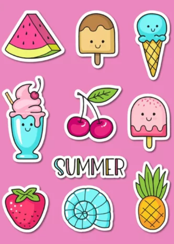 Sweet Little List! 10+ Printable Summer Food Stickers - LifeInscribed.com